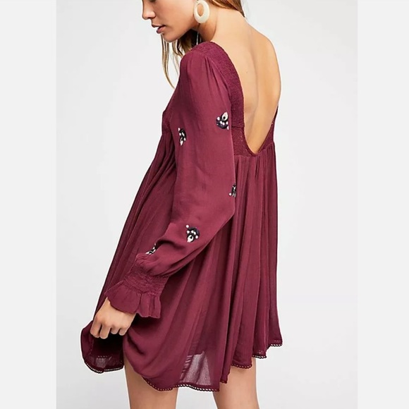 Free People | Dresses | Free People Moya Dress Boho Floral Purple ...